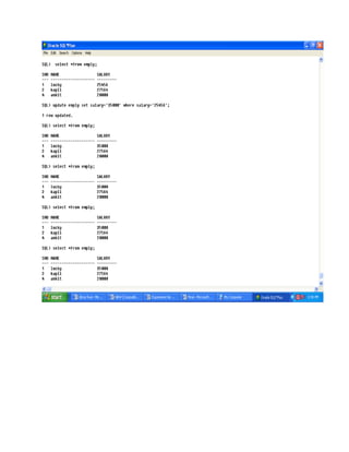 Sql update and retrieve | DOCX | Databases | Computer Software and Applications