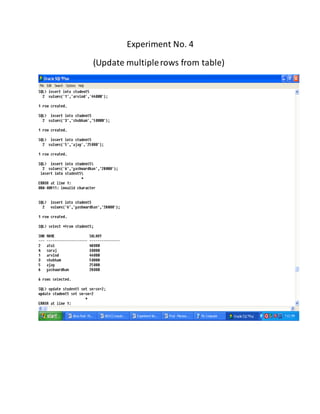 Sql update and retrieve | DOCX | Databases | Computer Software and ...