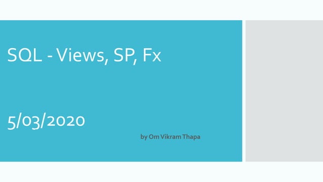 Sql Views Stored Procedure Functions Ppt 4331