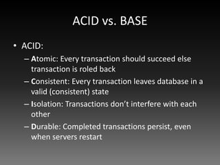 SQL vs NoSQL | PPTX | Databases | Computer Software and Applications