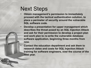 Sql vulnerability advisory presentation | PPT