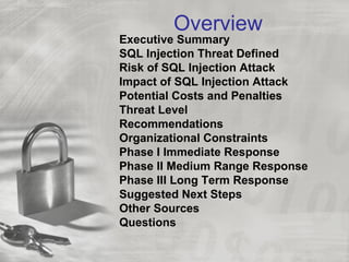 Sql vulnerability advisory presentation | PPT