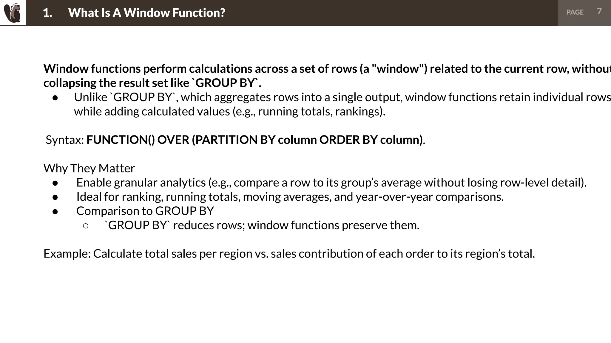 SQL Window Functions In Five Easy Steps | PDF
