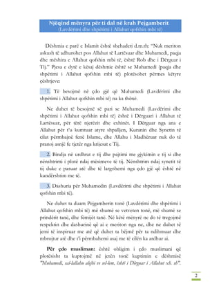 Sq Njëqind mënyra për t’i dal në krah Pejgamberit | PDF