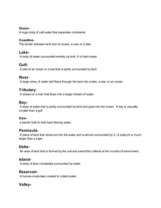 Pictures Of Landforms With Definitions