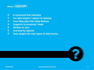 Sqoop Explanation with examples and syntax | PPT