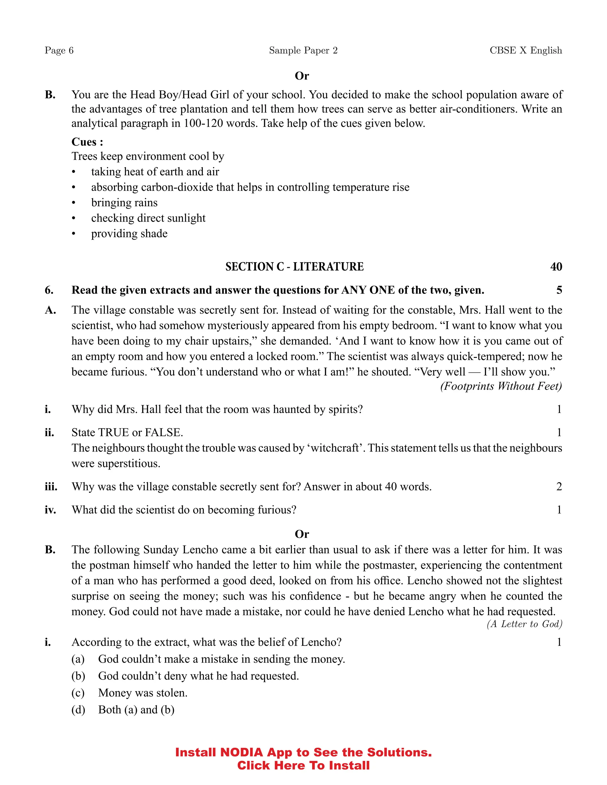 SQP 30 Sets English CBSE 10 sample paper | PDF