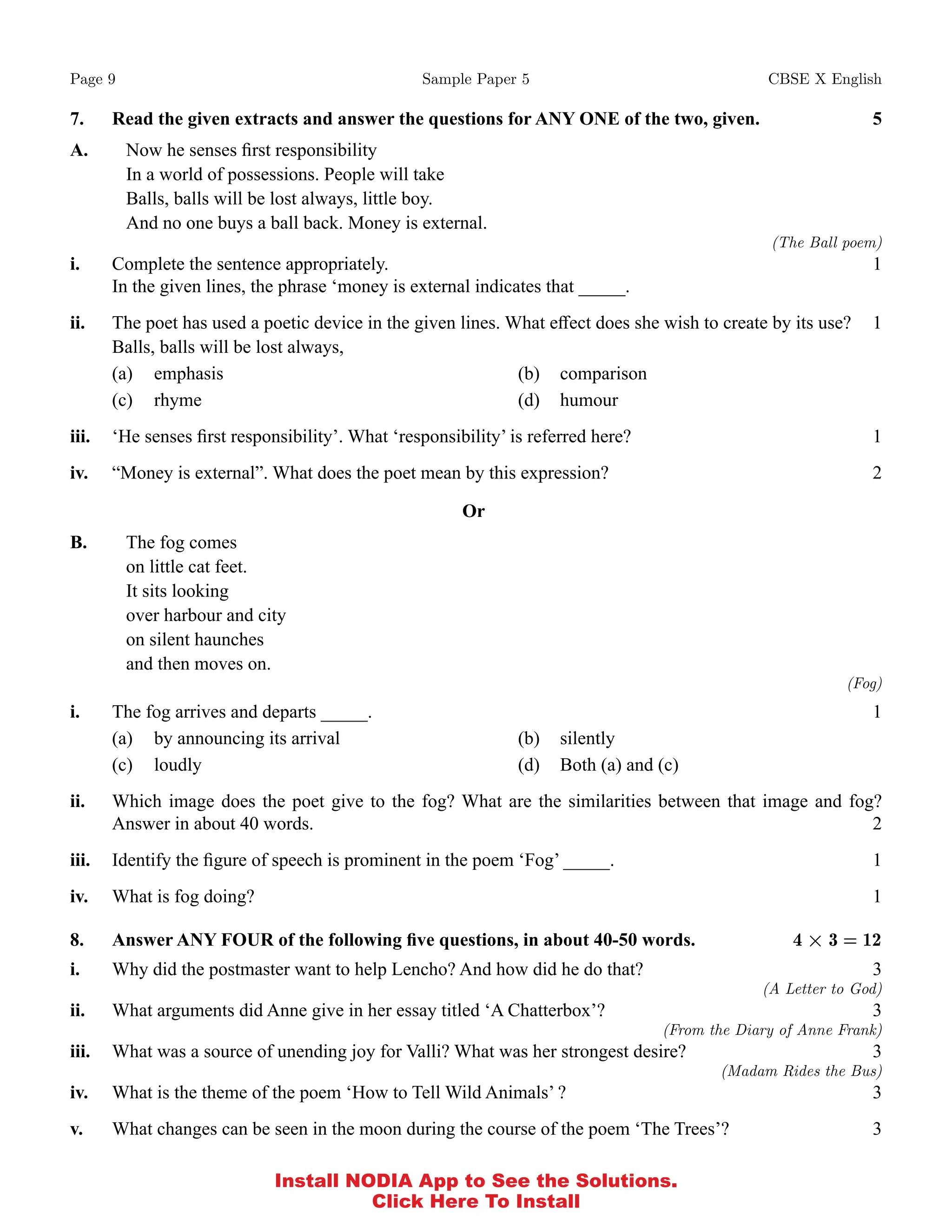 SQP 30 Sets English CBSE 10 sample paper | PDF