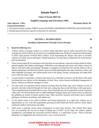 SQP 30 Sets English CBSE 10 sample paper | PDF