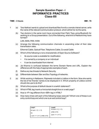 CBSE Sample Paper IP | PDF | Databases | Computer Software and Applications