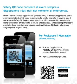 Safety QR Code - Guida uso-it | PDF
