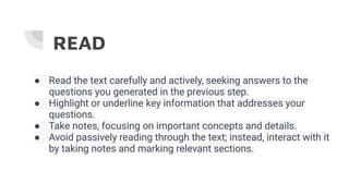 Estrategia de lectura SQRRR - inglés ppt | PDF