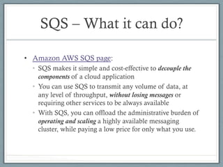 Sqs and loose coupling | PDF