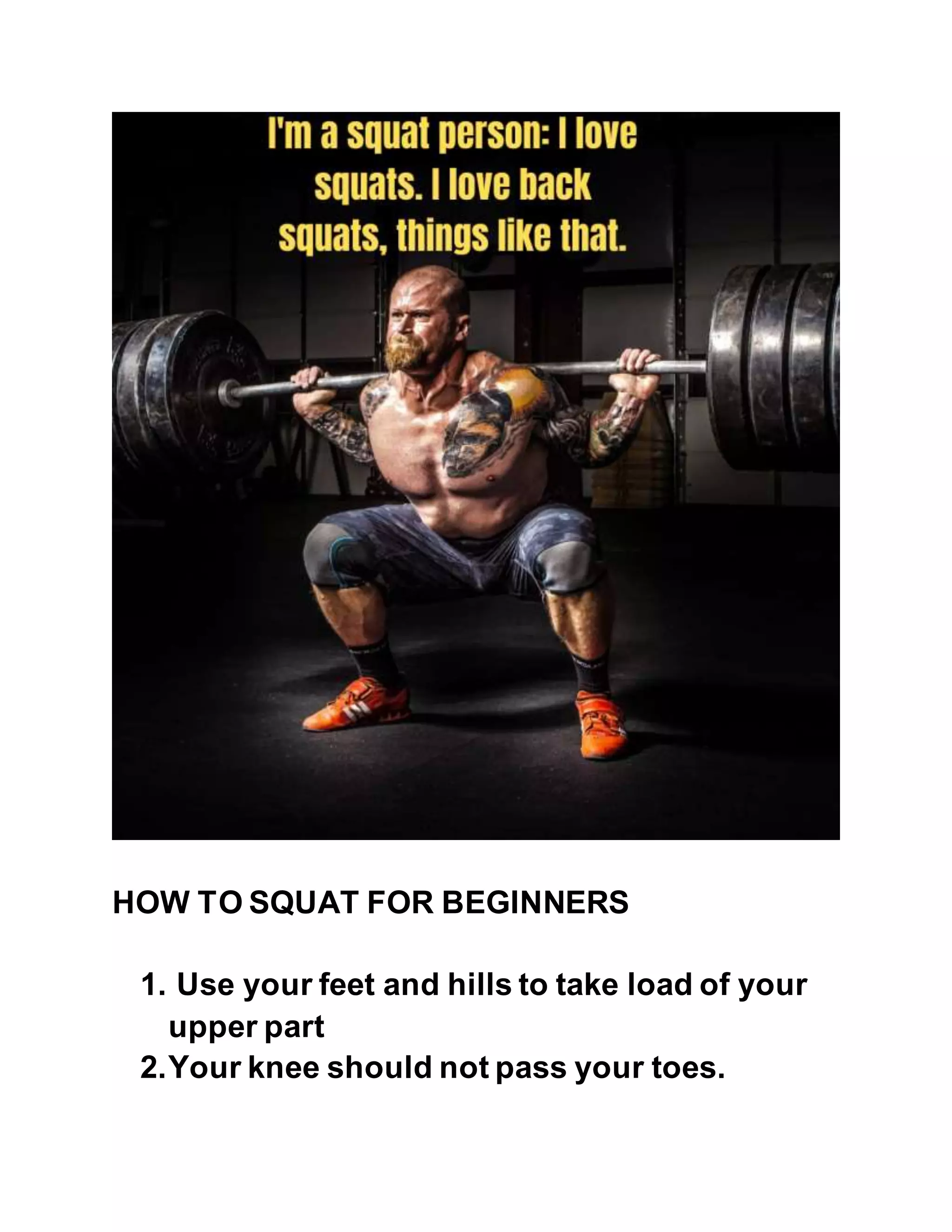 perfect form of Squat for beginners | DOCX