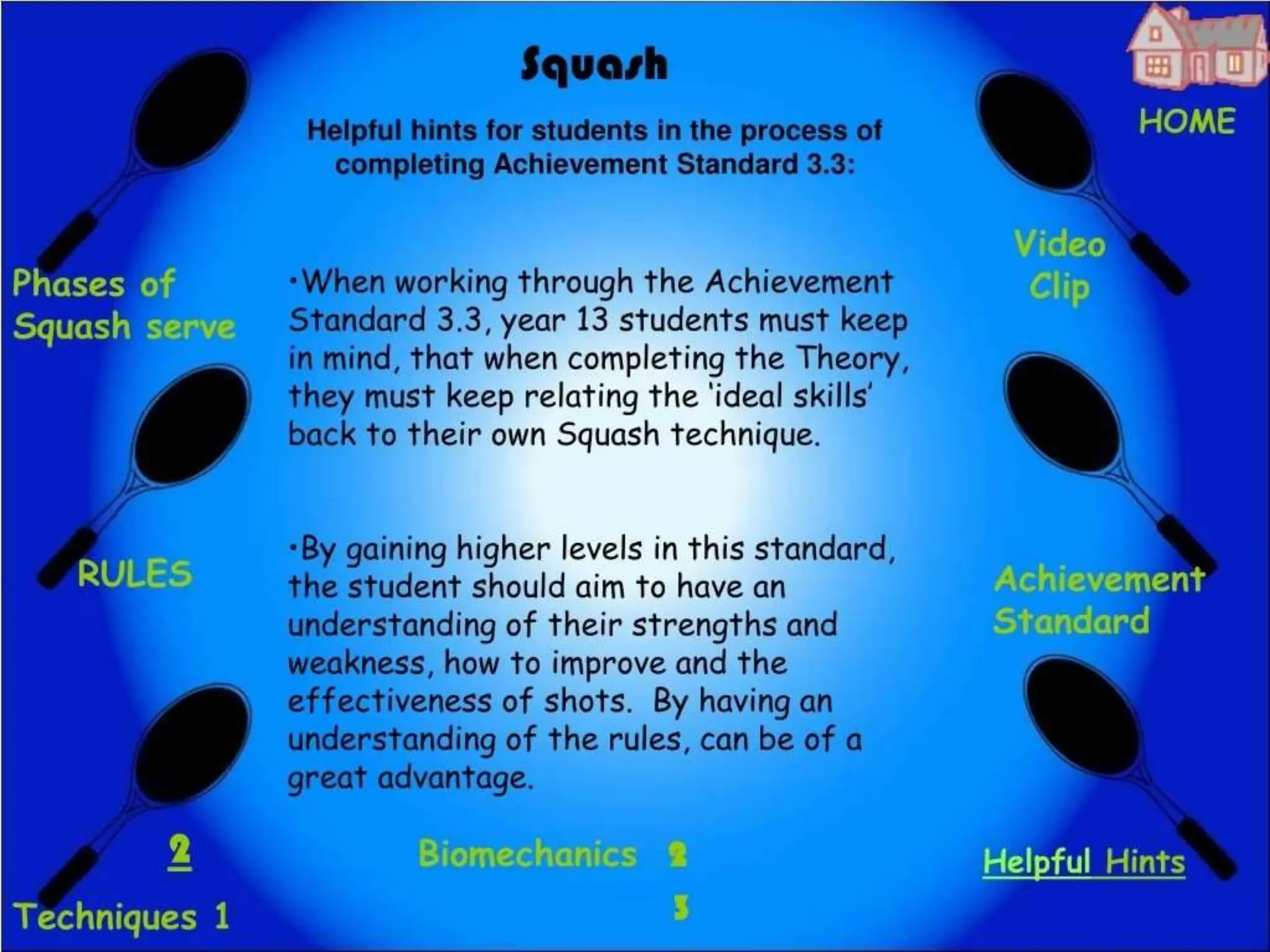 squash game rules and slides in power point | PPTX