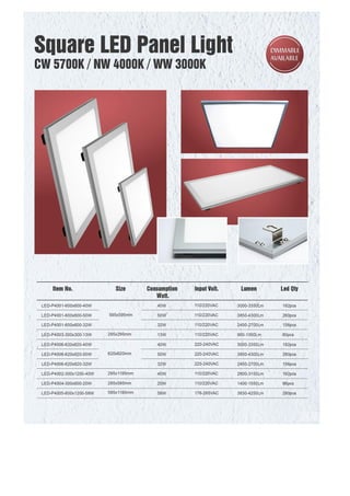 Square Led Panel Light | PDF
