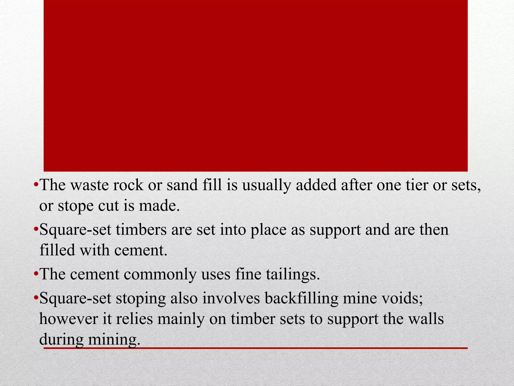 Square set stoping | PDF