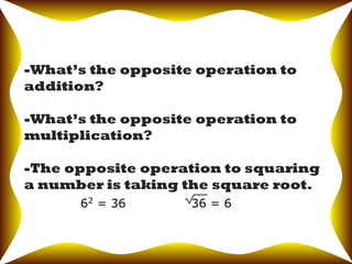 Square and square roots | PPT