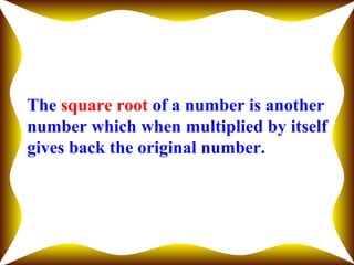 Square and square roots | PPT