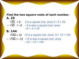 Square and square roots | PPT