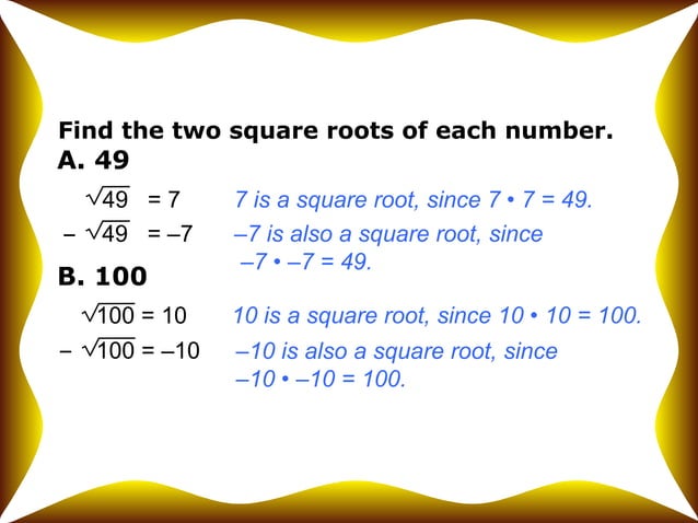 Square and square roots | PPT