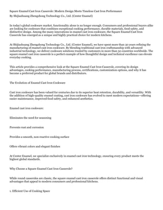 Square Enamel Cast Iron Casserole Modern Design Meets Timeless Cast ...