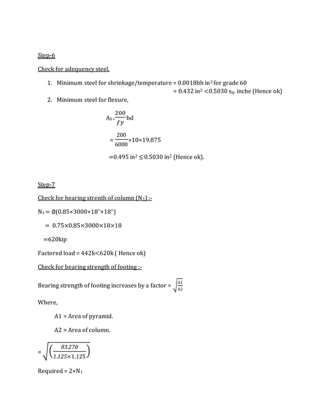 Square footing design | DOCX