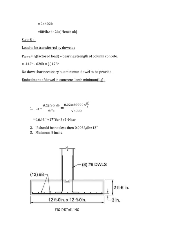 Square footing design | DOCX