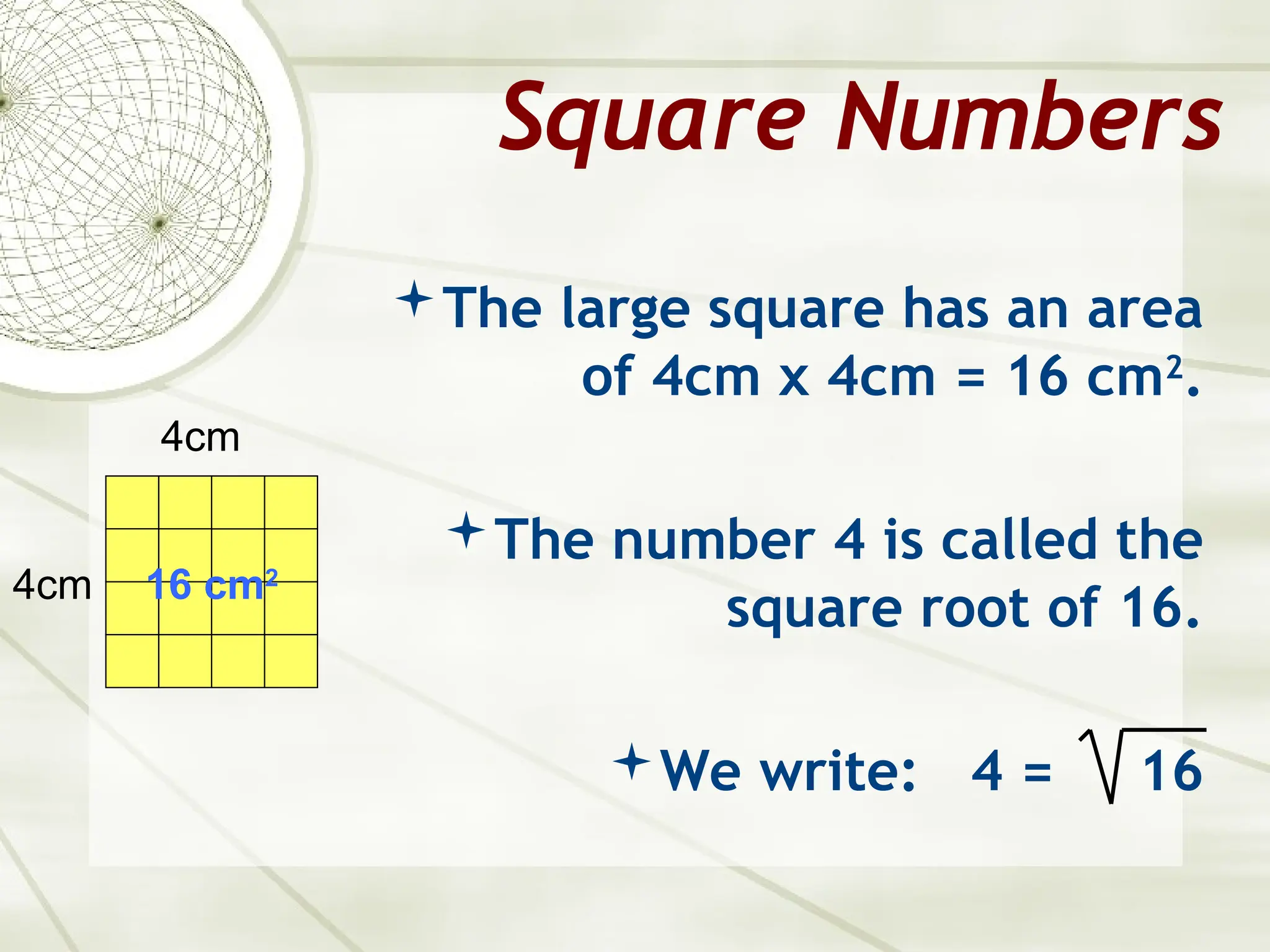 Grade 4 primary and middle grades Square Numbers.ppt
