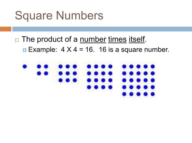 Square numbers & exponents | PPTX