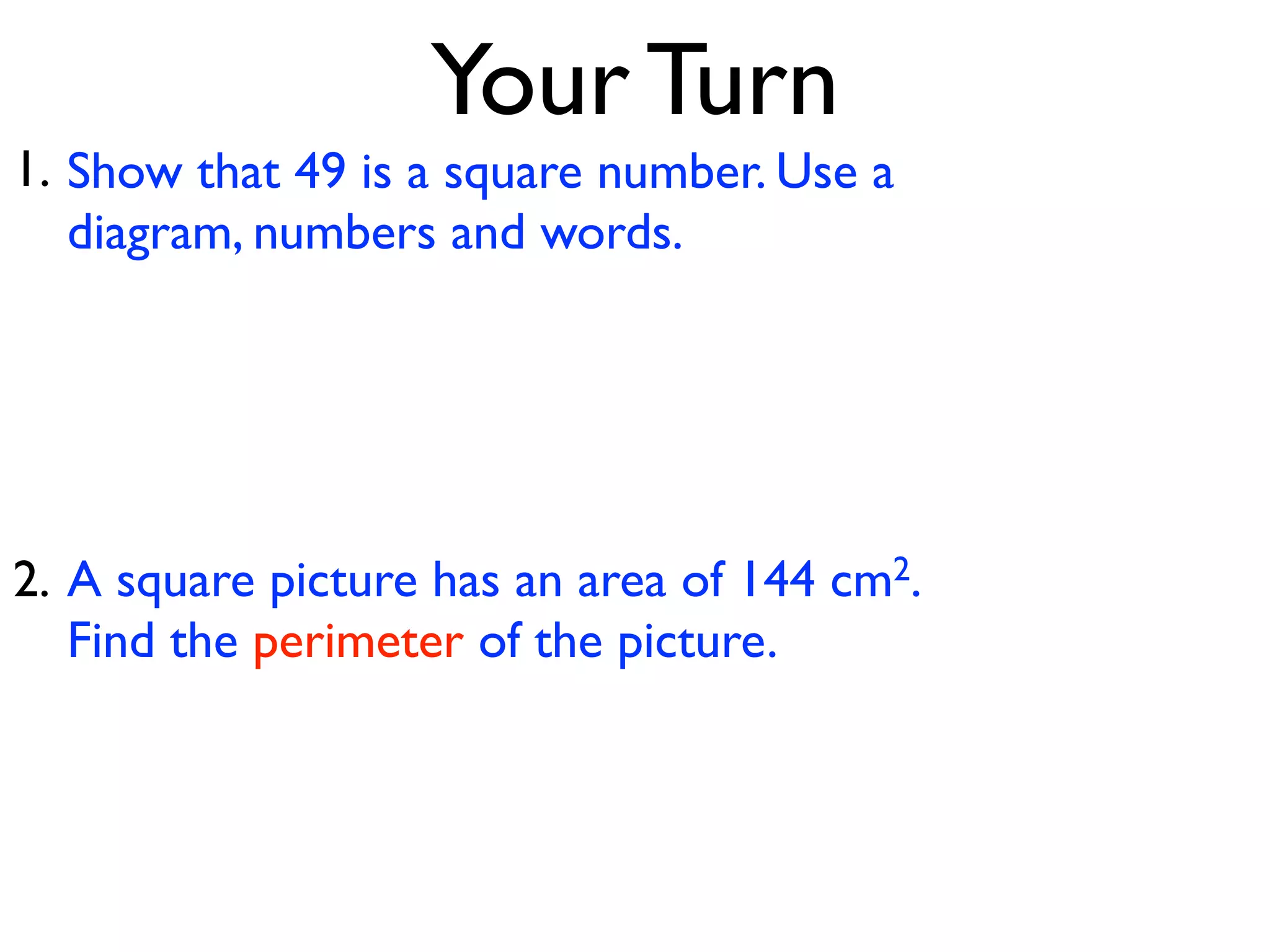 Understanding Square Numbers (Lesson 1) | PDF
