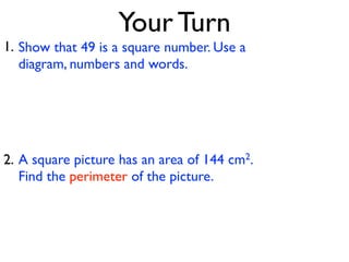 Understanding Square Numbers (Lesson 1) | PDF