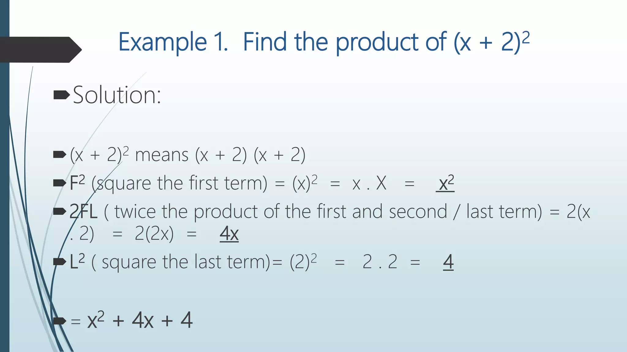 Square of a binomial | PPTX