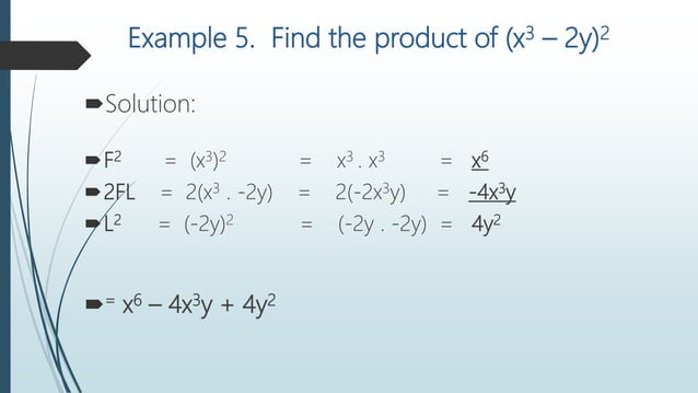 Square of a binomial | PPTX
