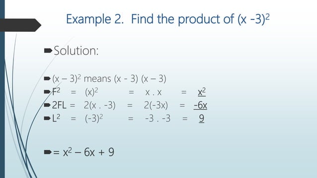 Square of a binomial | PPTX | Physics | Science
