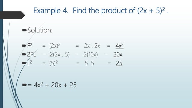 Square of a binomial | PPTX | Physics | Science