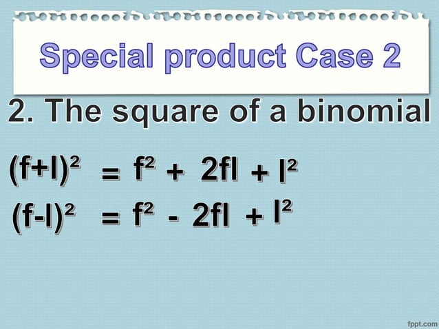 Square of binomial | PPTX | Science