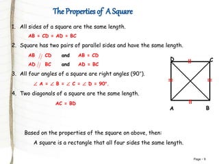 Square, rectangle, and its properties | PPTX