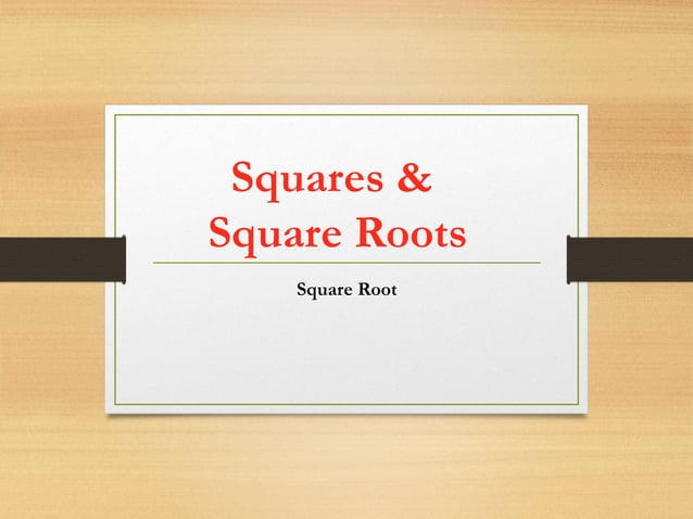 Square root | PPT | Science
