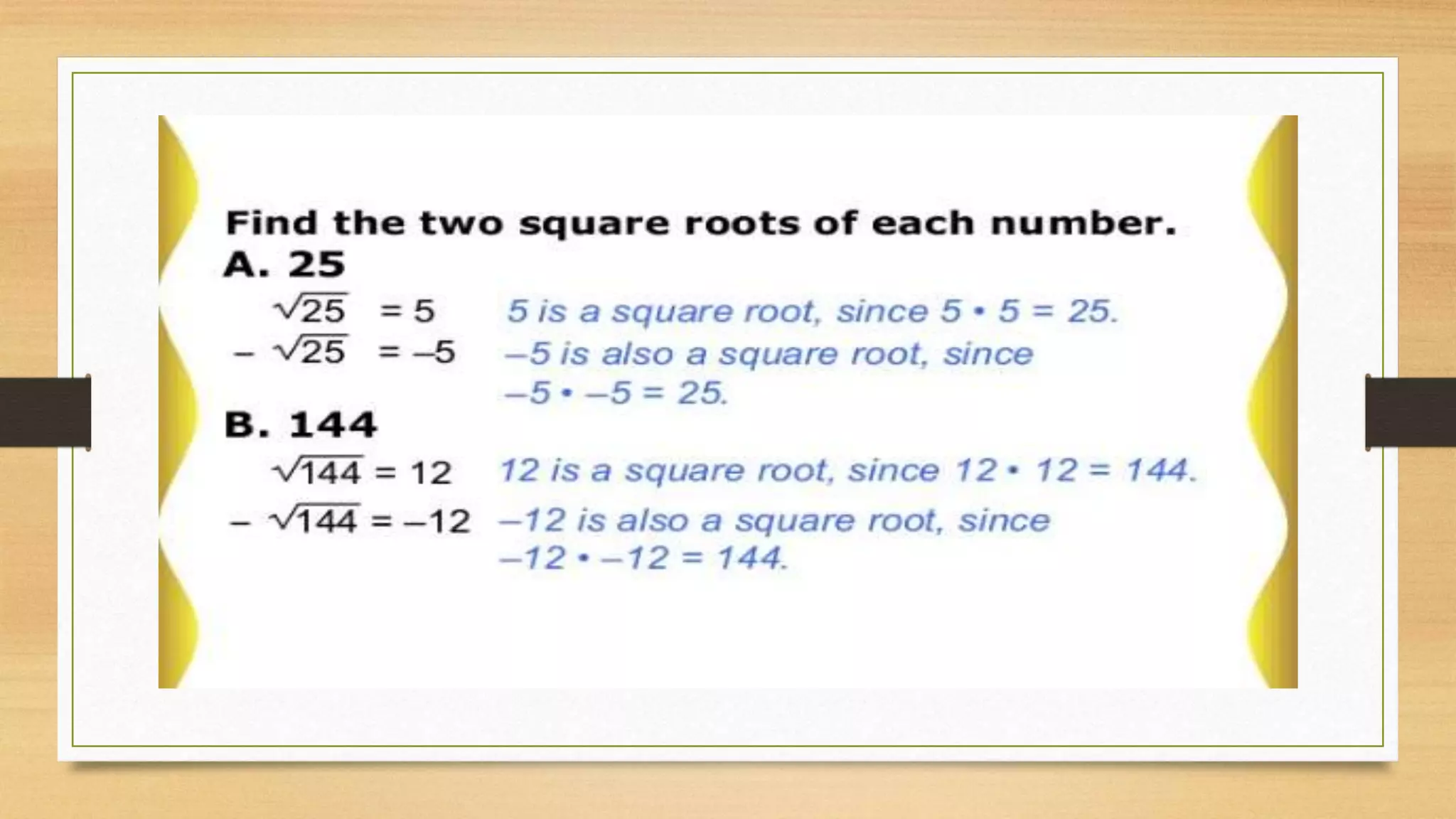 Squares and Square root - Class VIII | PPT