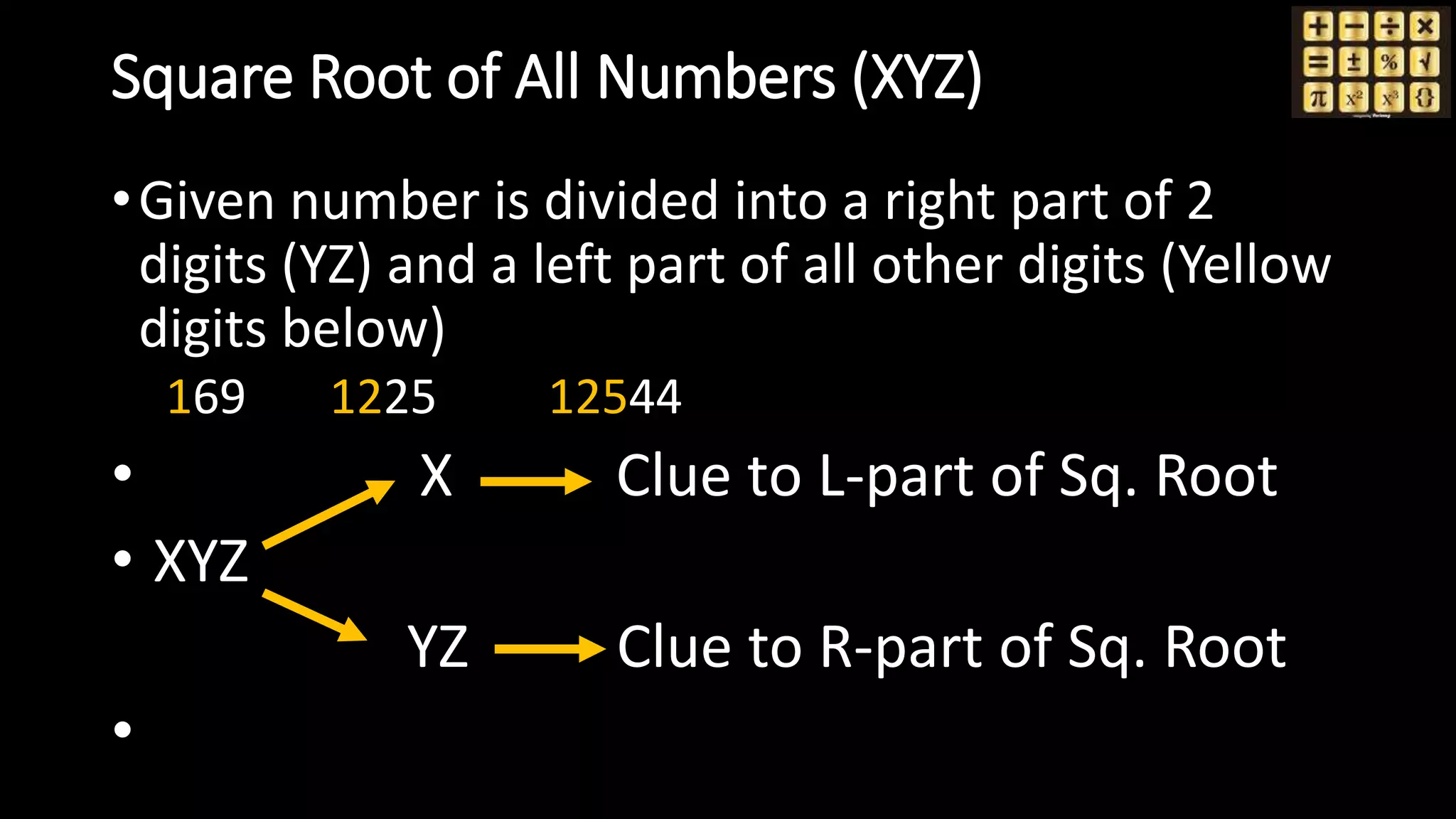 Square root calculation mentally | PPTX