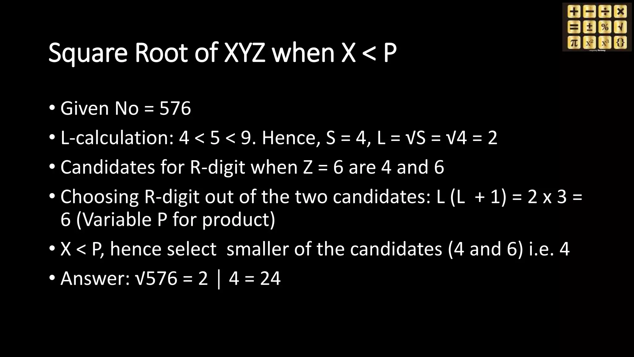 Square root calculation mentally | PPTX