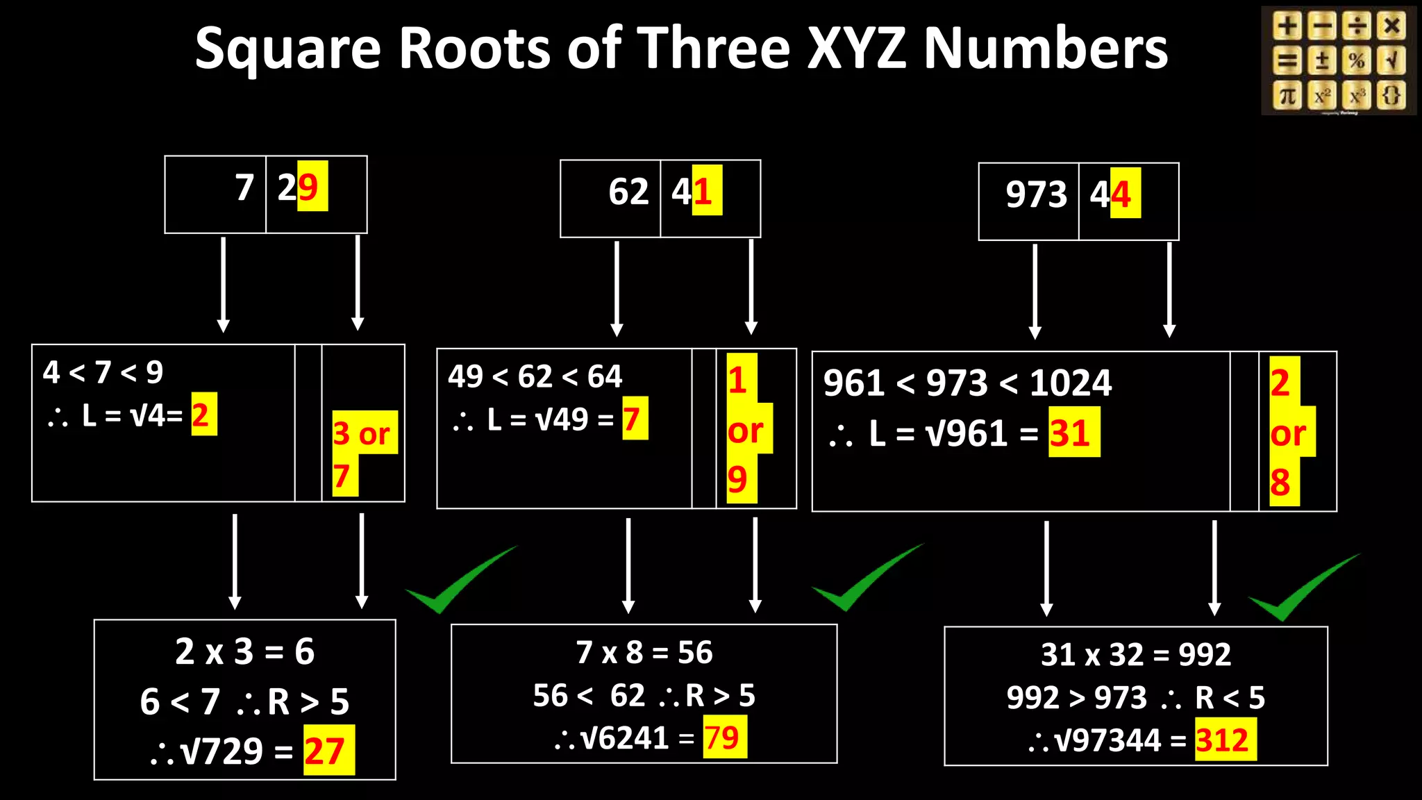 Square root calculation mentally | PPTX