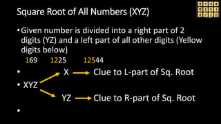 Square root calculation mentally | PPTX