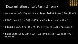 Square root calculation mentally | PPTX