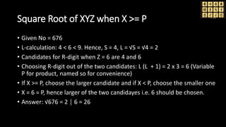 Square root calculation mentally | PPTX