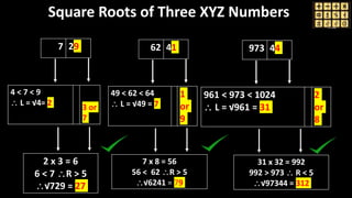 Square root calculation mentally | PPTX