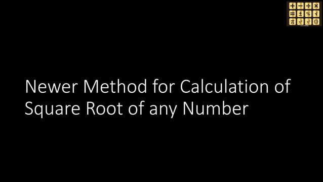 Square root calculation mentally | PPTX