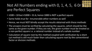 Square root calculation mentally | PPTX