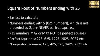 Square root calculation mentally | PPTX